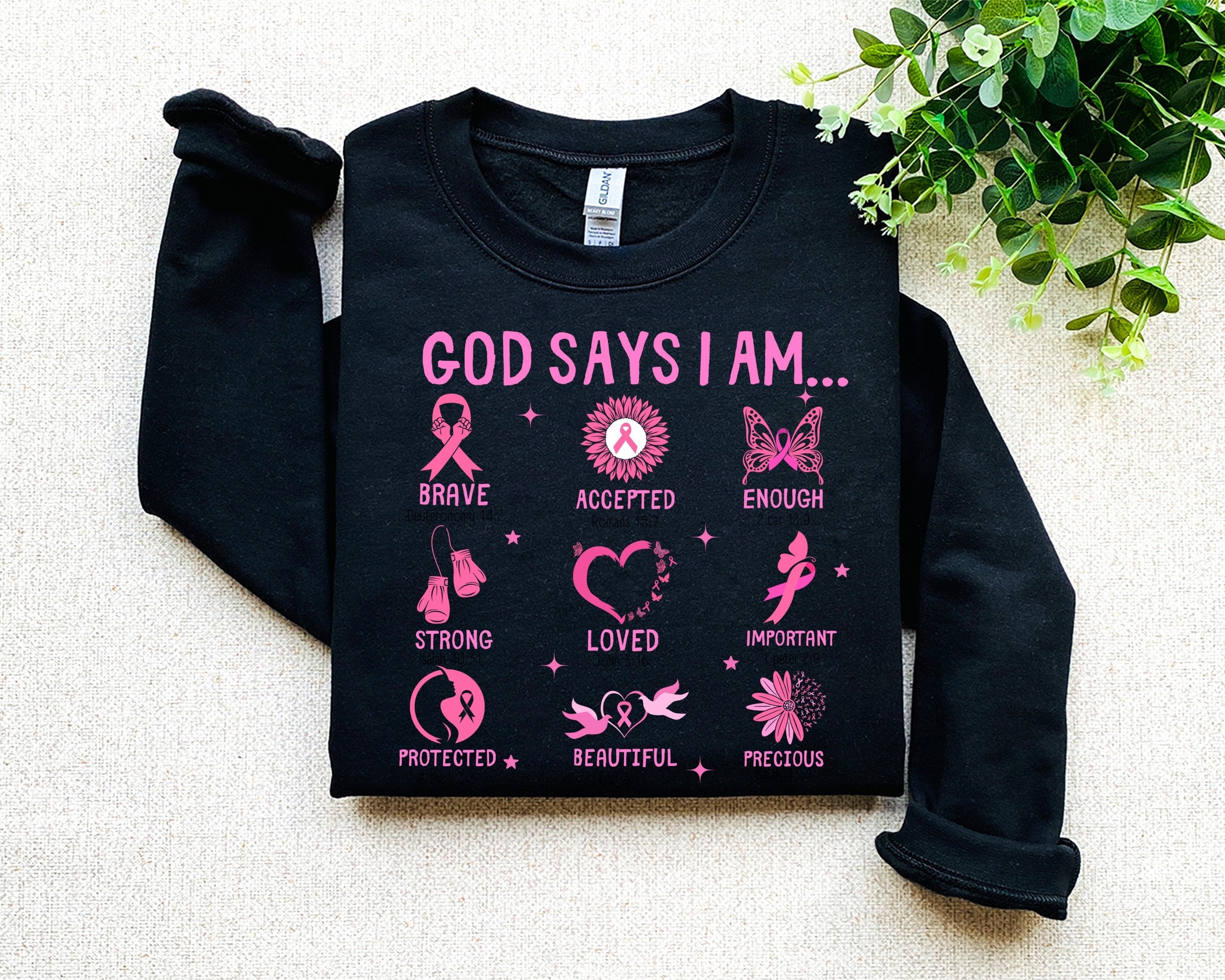 God Says I Am Breast Cancer Png Svg, Bible Verse Png Svg, Breast Cancer ...
