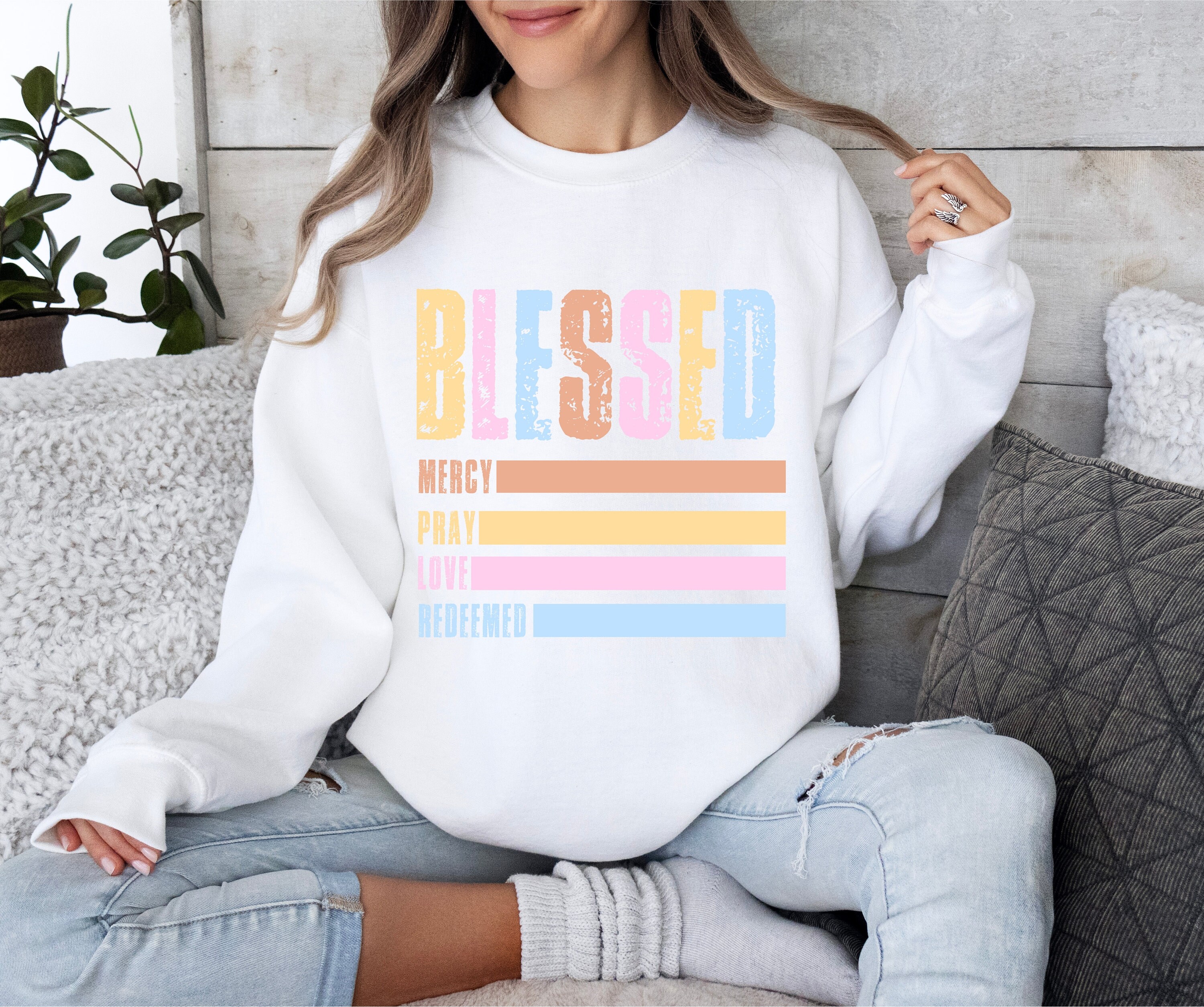 Retro Blessed Png Svg, Christian Quotes Png Svg, Bible Verse Svg, Boho ...