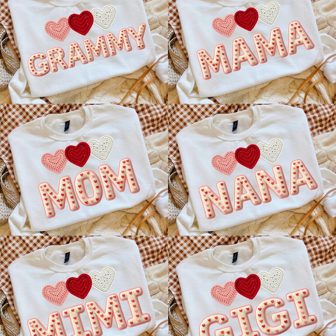 Yarn Valentine Mama Grammy PNG Bundle, Grammy Mimi Gigi Mom Latch Hook ...