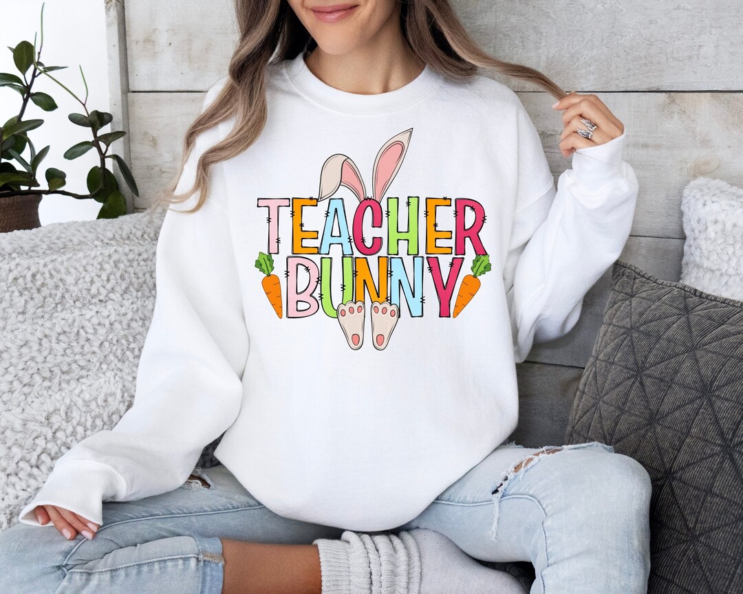 Retro Easter Png, Teacher Bunny, Teacher Sublimation, Happy Easter Day ...