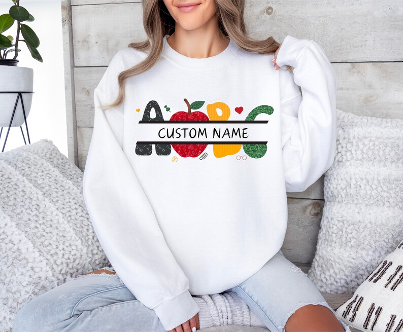 ABC Name Frame Png, Custom Teacher Png, Personalized Back to School ...