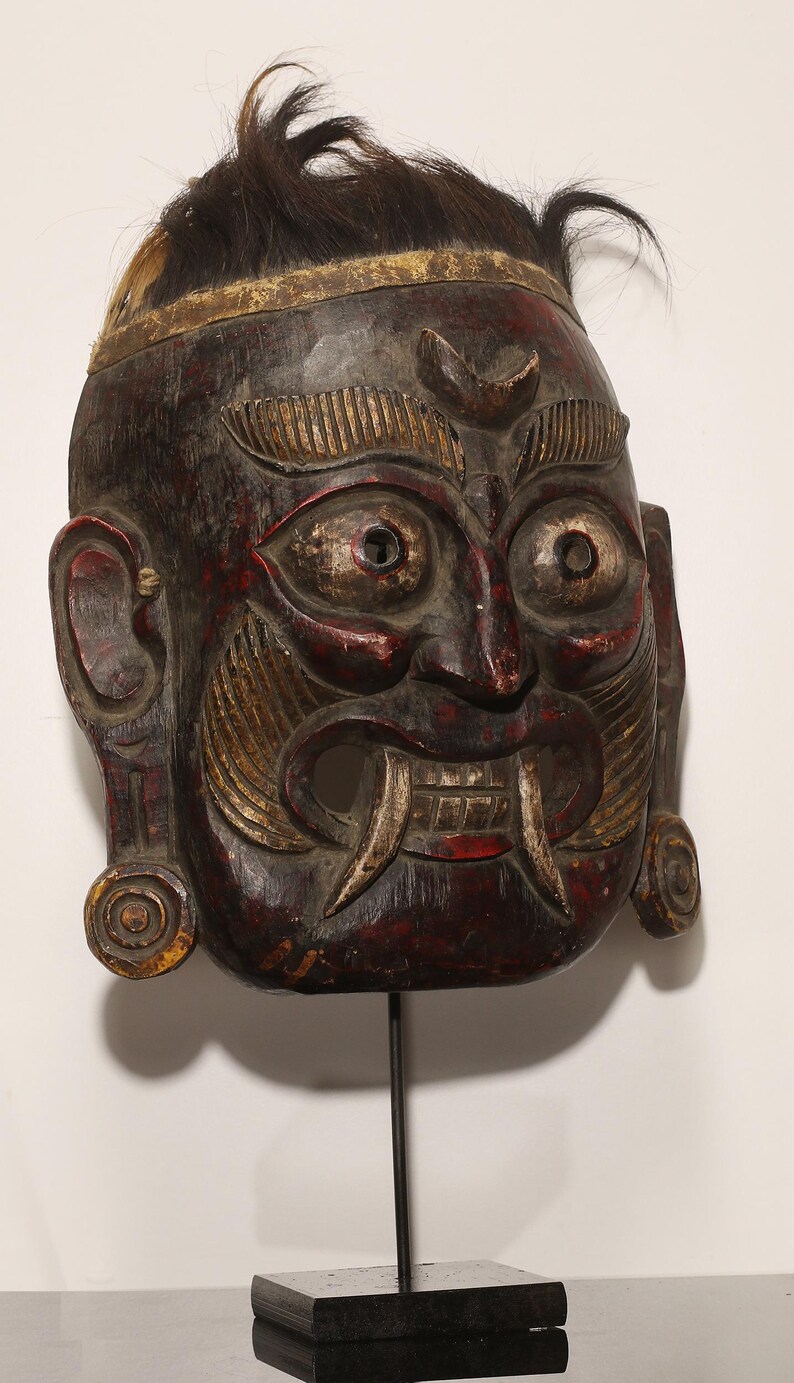 Tibet. Impressive Mahakala Ceremonial Shaman Mask. 1970 Circa. Wooden ...