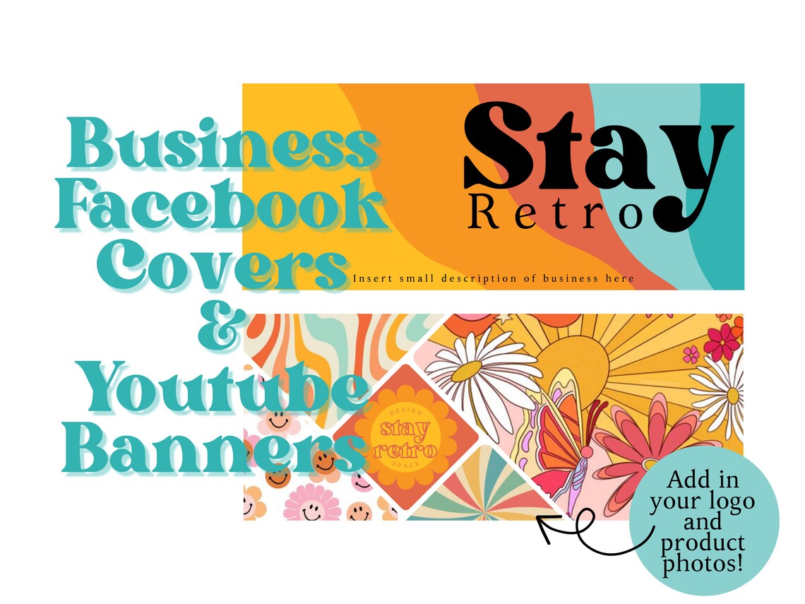 Facebook Cover Youtube Banner Retro Theme Branding | Canva Template ...