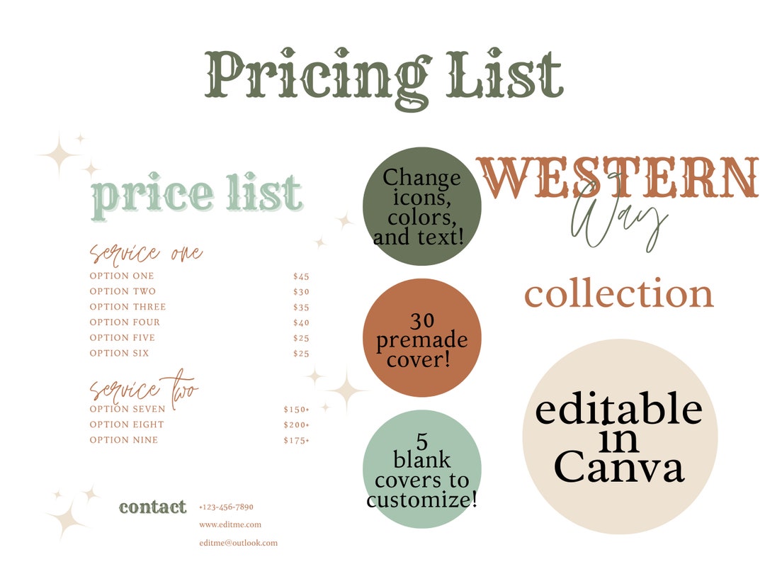Business Price List Retro Theme | Canva Editable Cute Retro Color ...