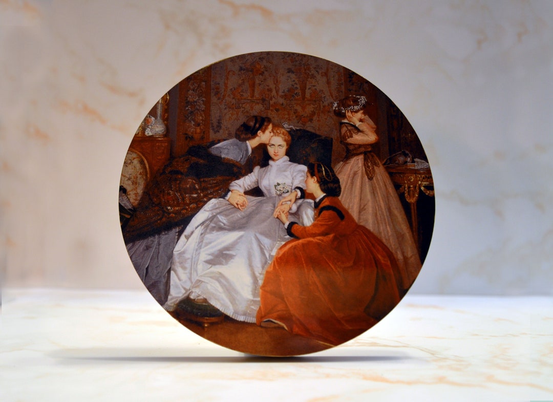 The Hesitant Fiancée by Auguste Toulmouche Wooden Wall Plaque Circle ...