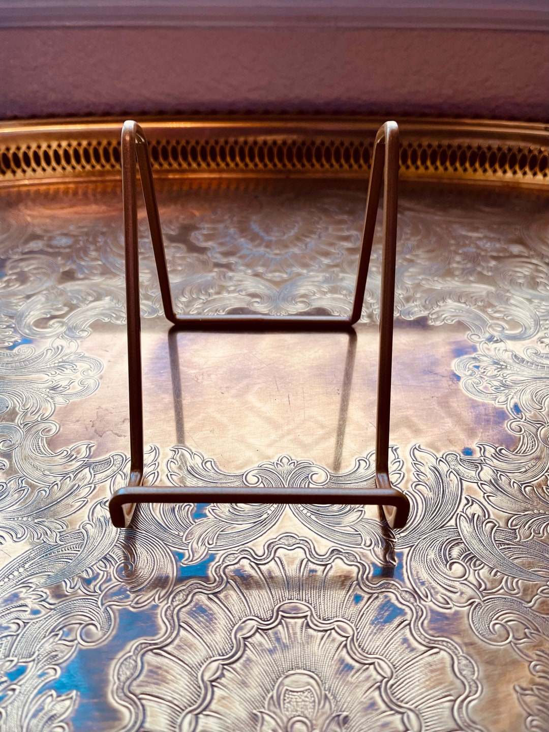 Golden Easel Stand for Displaying Art, Photos, Plaques, Plates ...