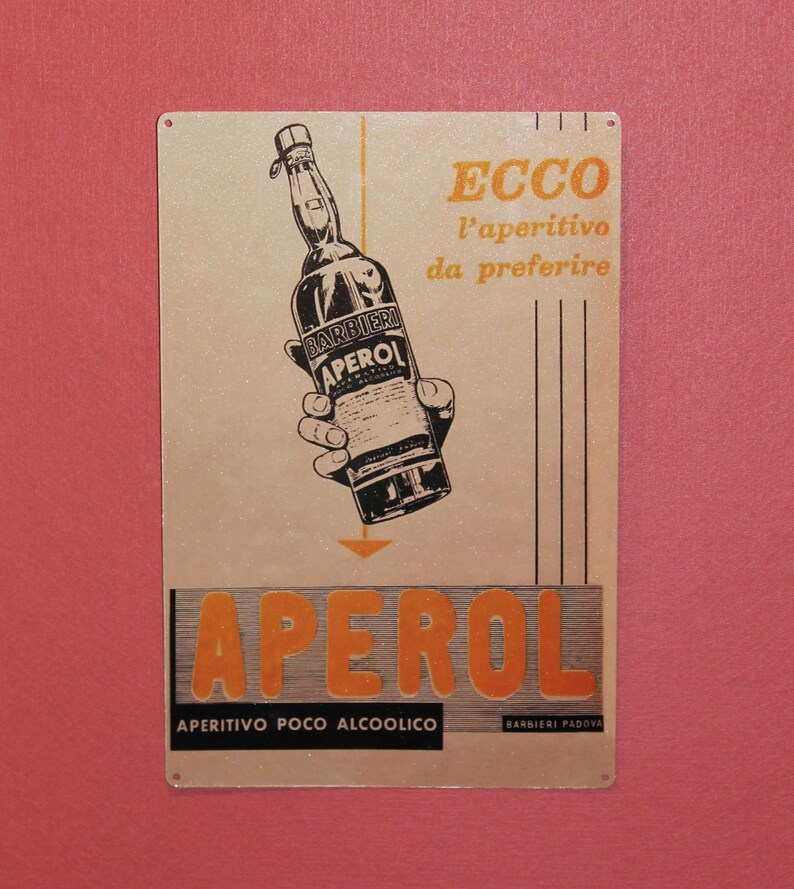 Vintage Aperol Spritz Italian Aperitivo Ad Metal Wall Plaque Sign ...