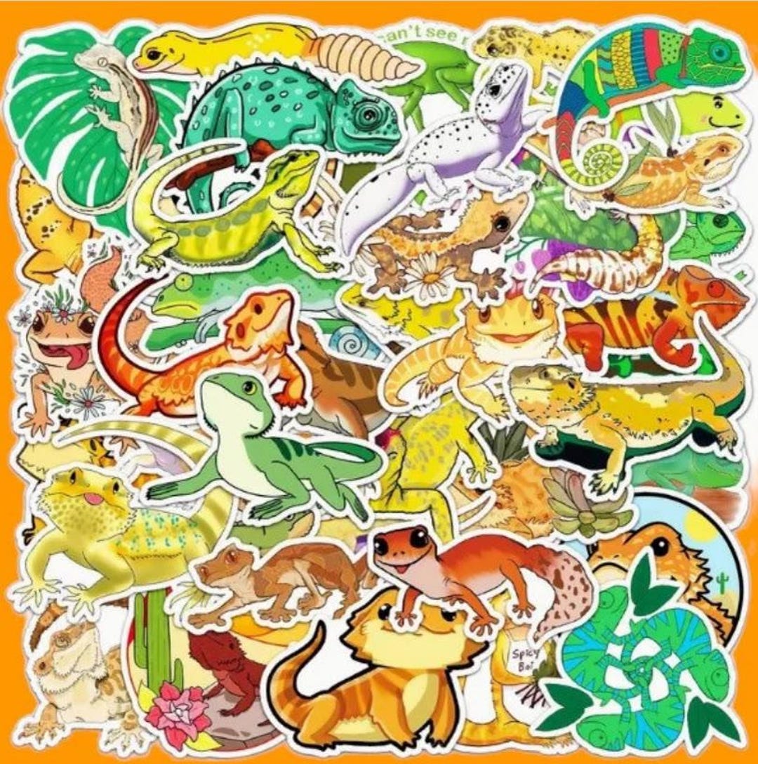 Reptile Terrarium Sticker Set, 50pcs Waterproof Decals, Cage Decor ...