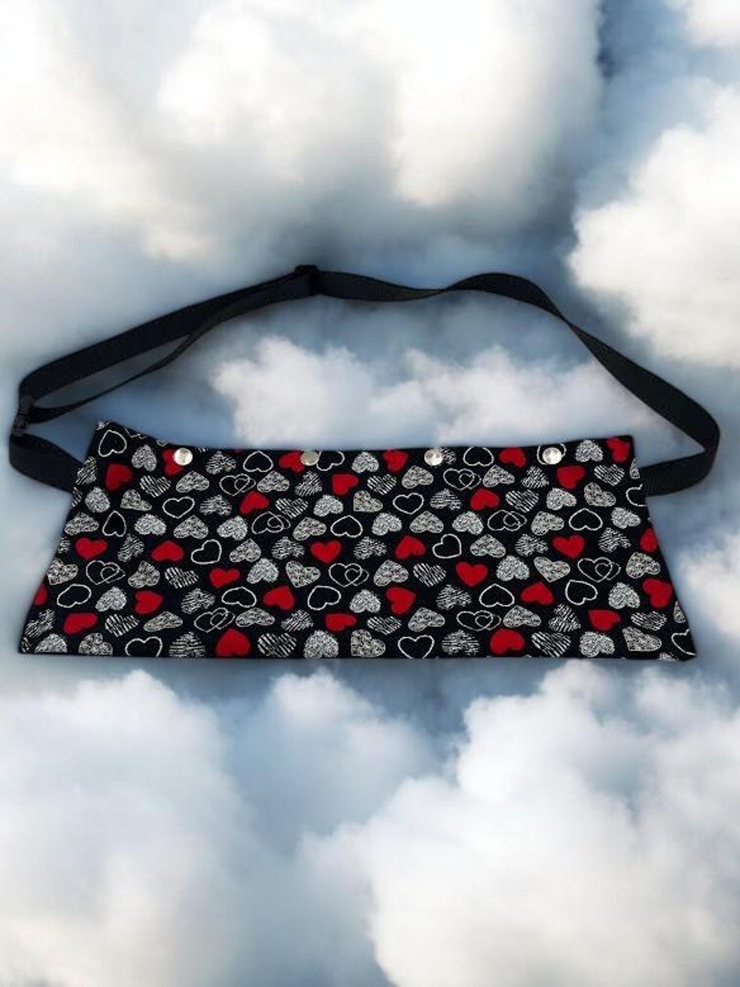 Bearded Dragon Sling Carrier, Black, Red and Gray Hearts, Reptile ...