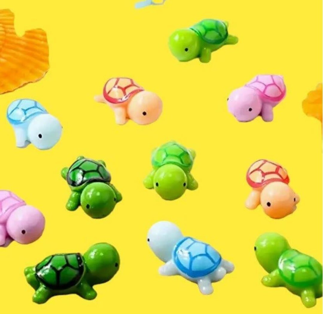 Mini Resin Turtle Figurines Set, 35-piece Multicolor Simulation Turtles ...