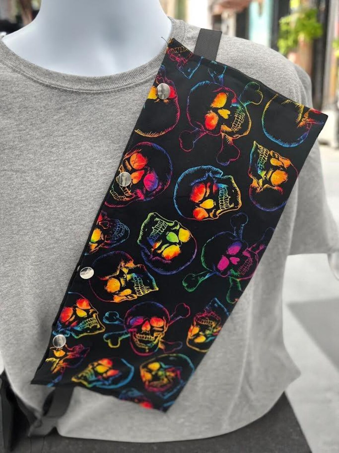 Rainbow Skull Bearded Dragon Carry Sling - Colorful Gothic Reptile ...