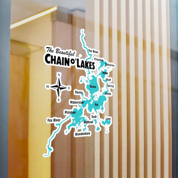 Lake Map Car Sticker - Etsy
