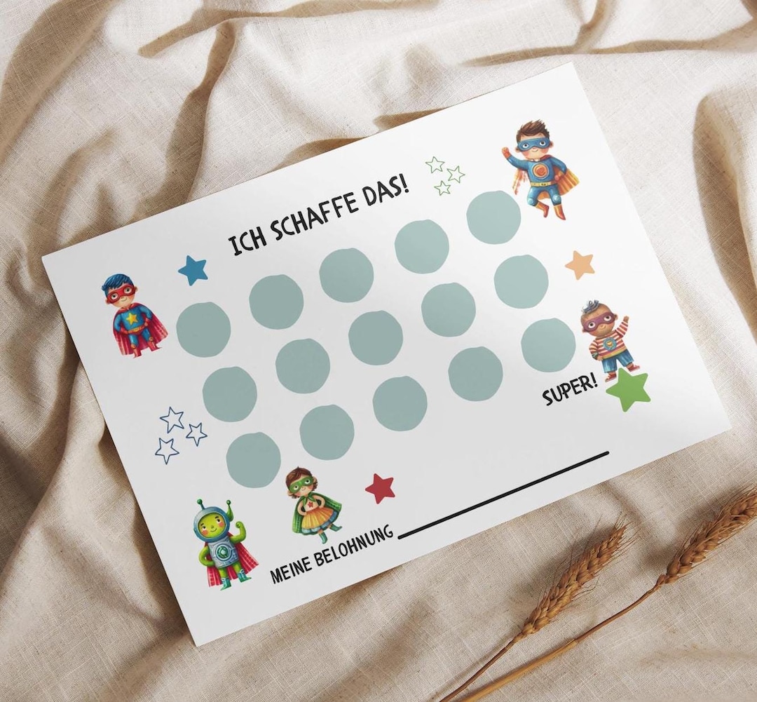 Superhero Reward Chart, Reward Poster, ADHD Planner for Children ...