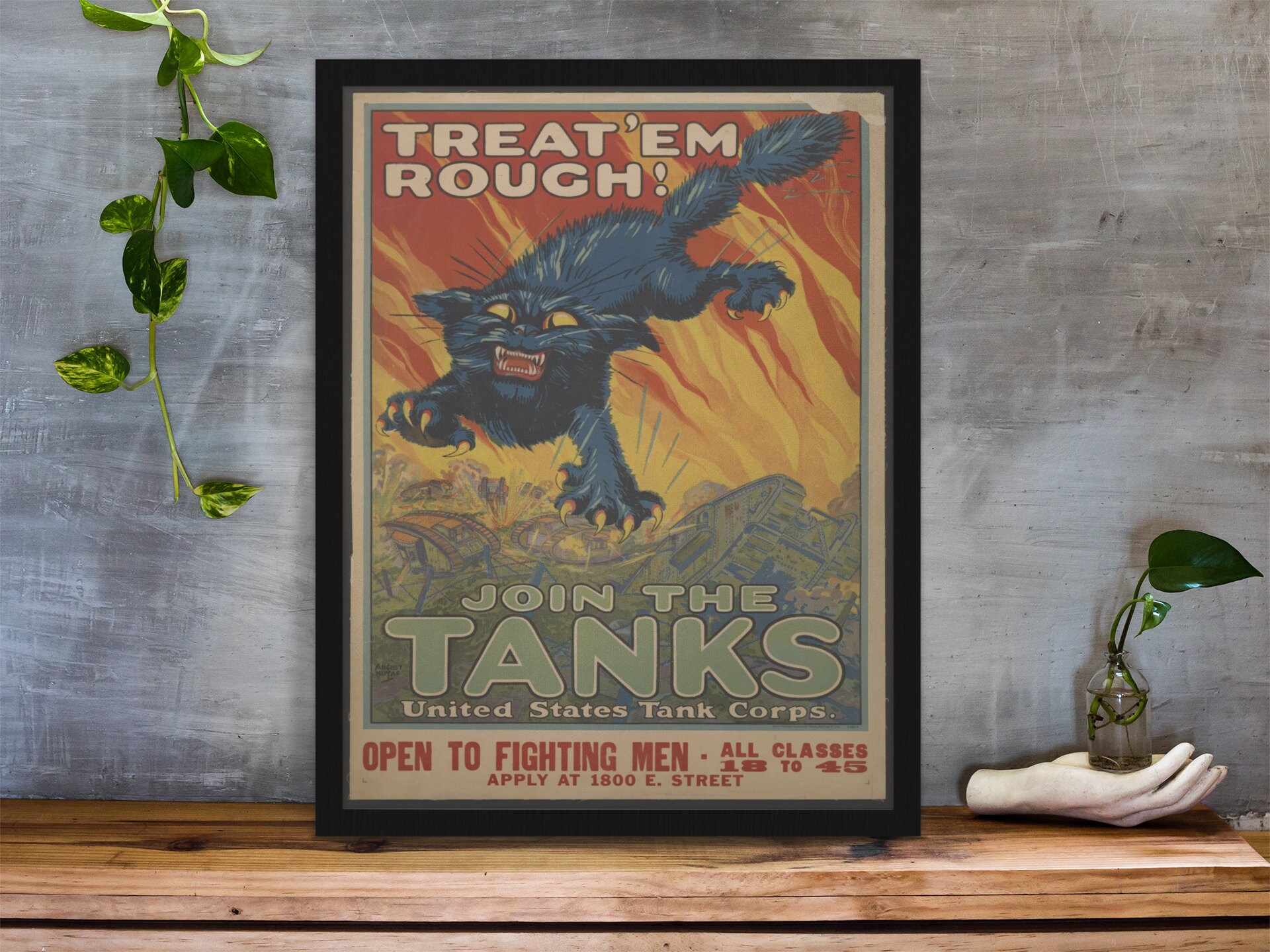 WW1 United States Propaganda Poster Treat 'em Rough - Etsy