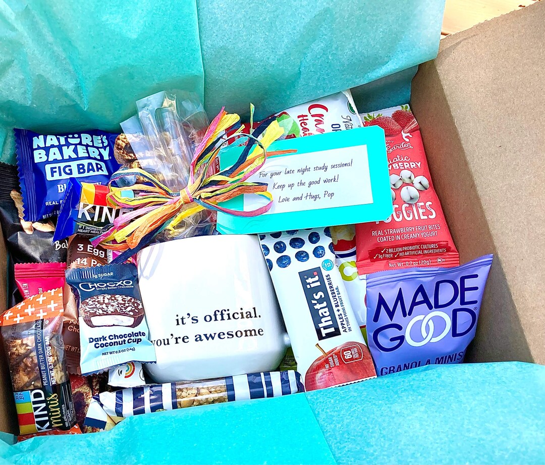 College Care Package Healthy Snack Box With Mug Gift for Student ...
