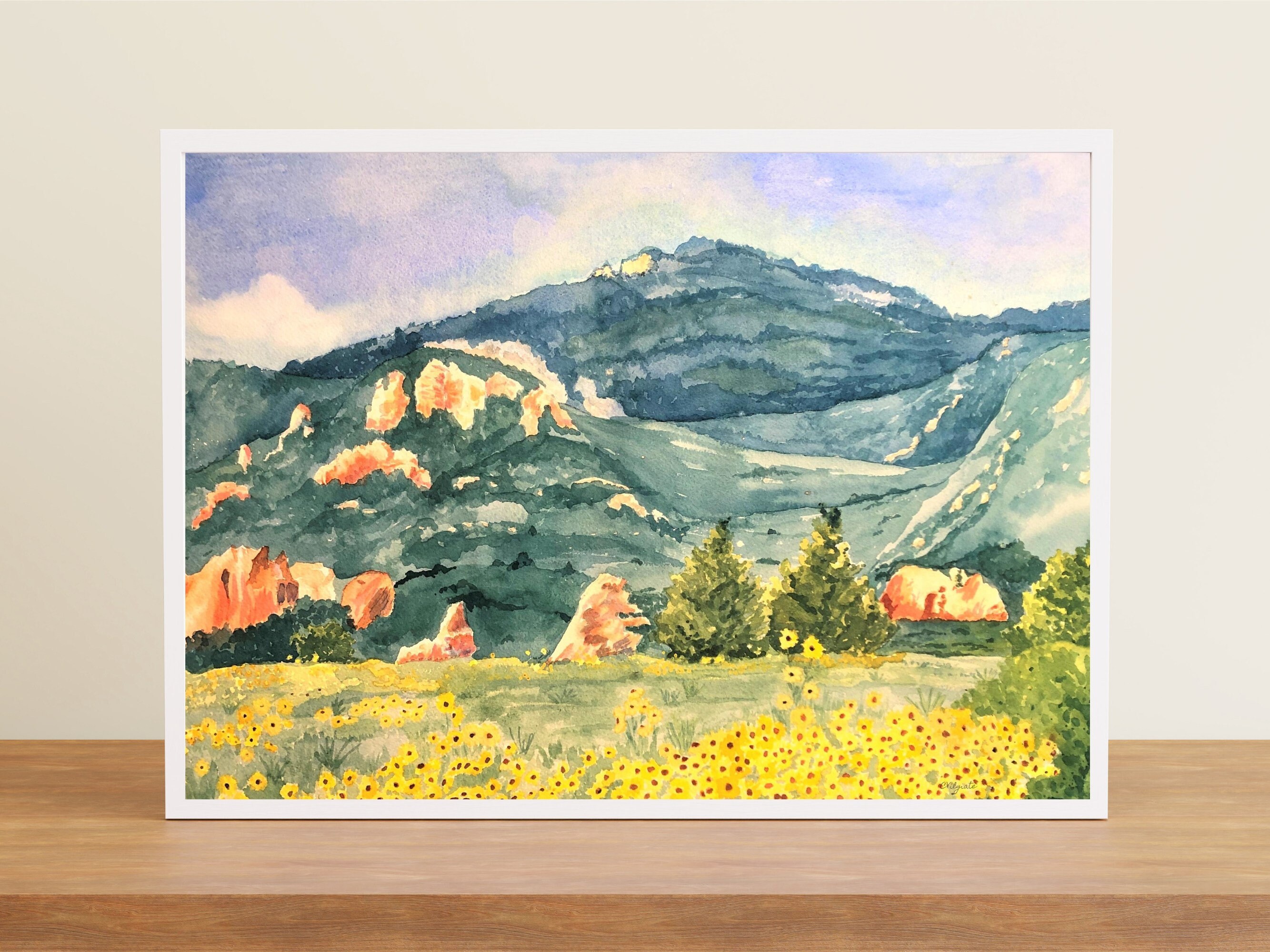 Colorado Watercolor Painting Printable Wall Art Mountain - Etsy