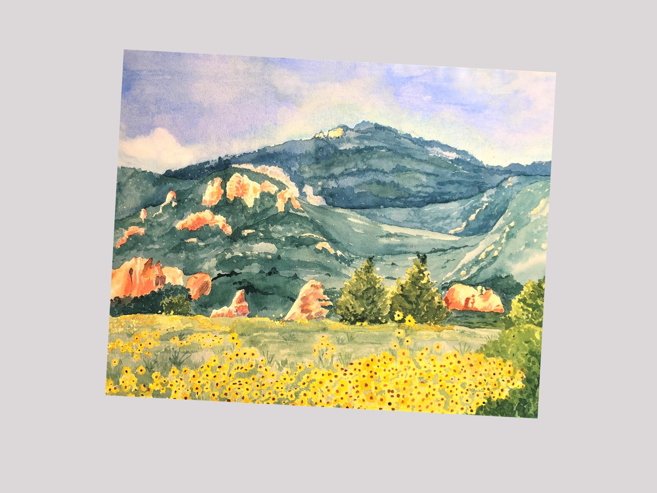 Colorado Watercolor Painting Printable Wall Art Mountain - Etsy