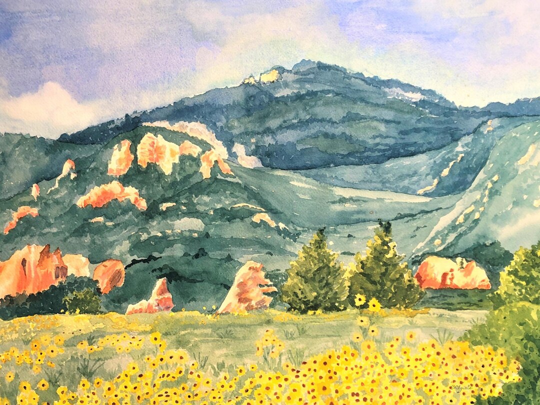 Colorado Watercolor Painting Printable Wall Art Mountain - Etsy