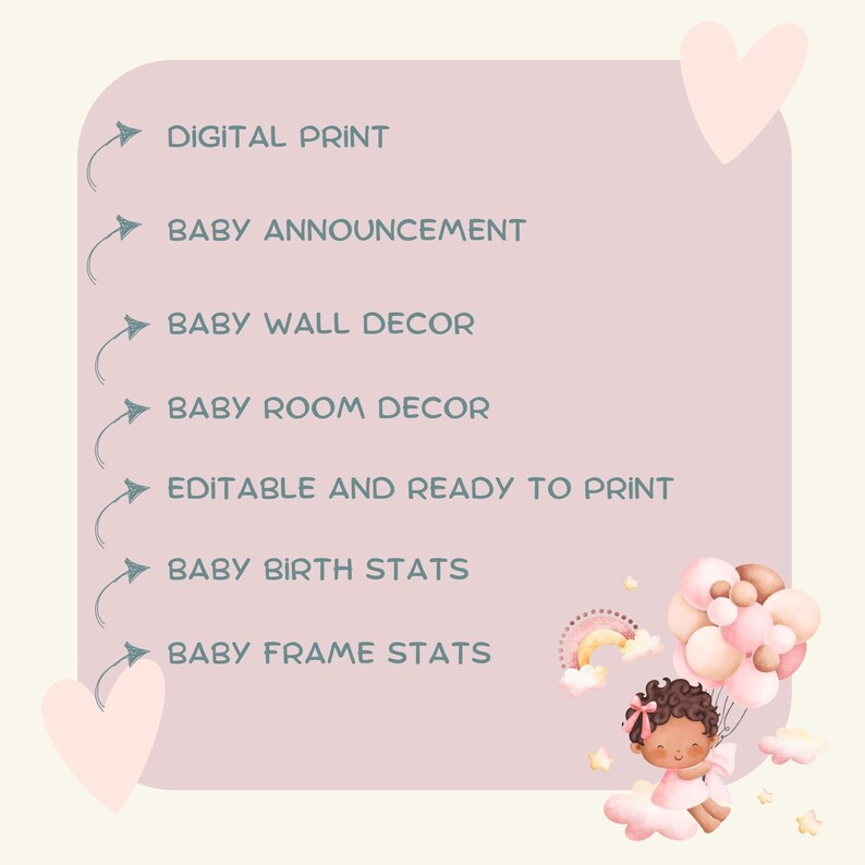 Baby Birth Stats Personalized Frame Nursery Decor Custom Baby Frame ...