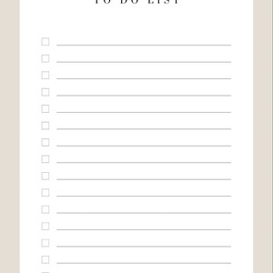 Neutral to Do List With Date - Etsy