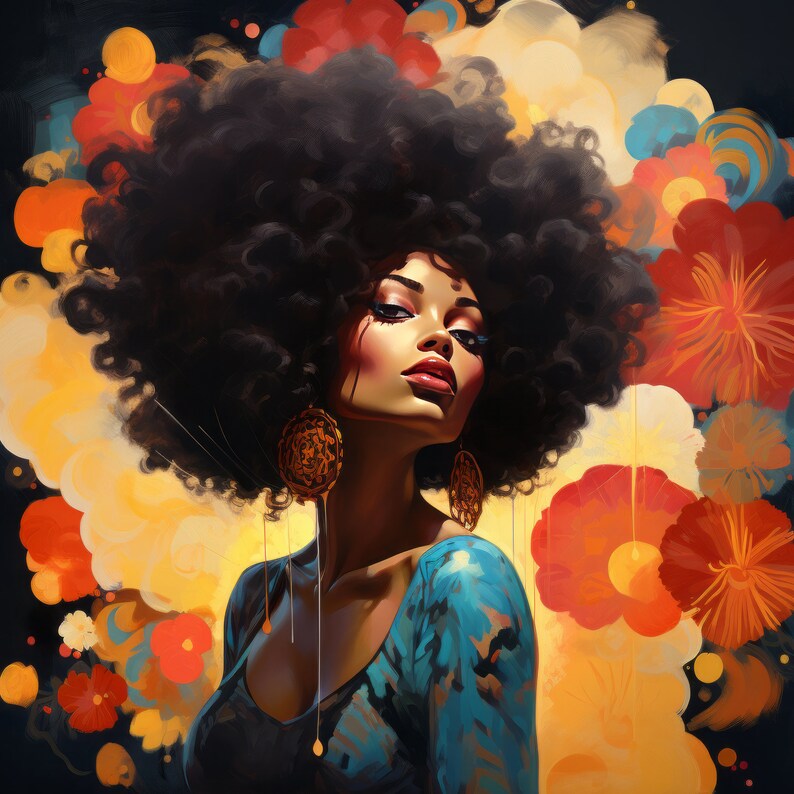 Afro Woman Print - Black Woman Print - Afro Woman Print - African ...