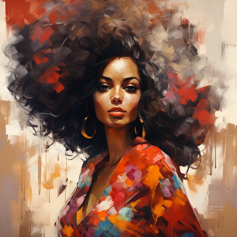 Afro Woman Print Black Woman Afro Woman Print African American Wall Art African American Print ...