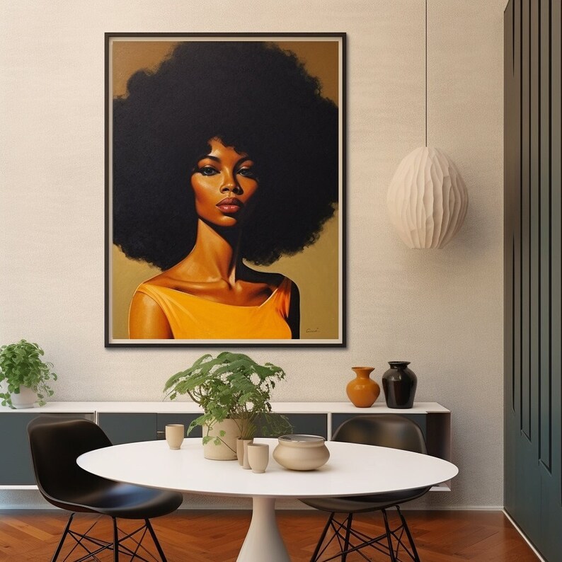 Afro Woman Prints Afro Woman Print African American Wall Art African American Print Afro Print ...