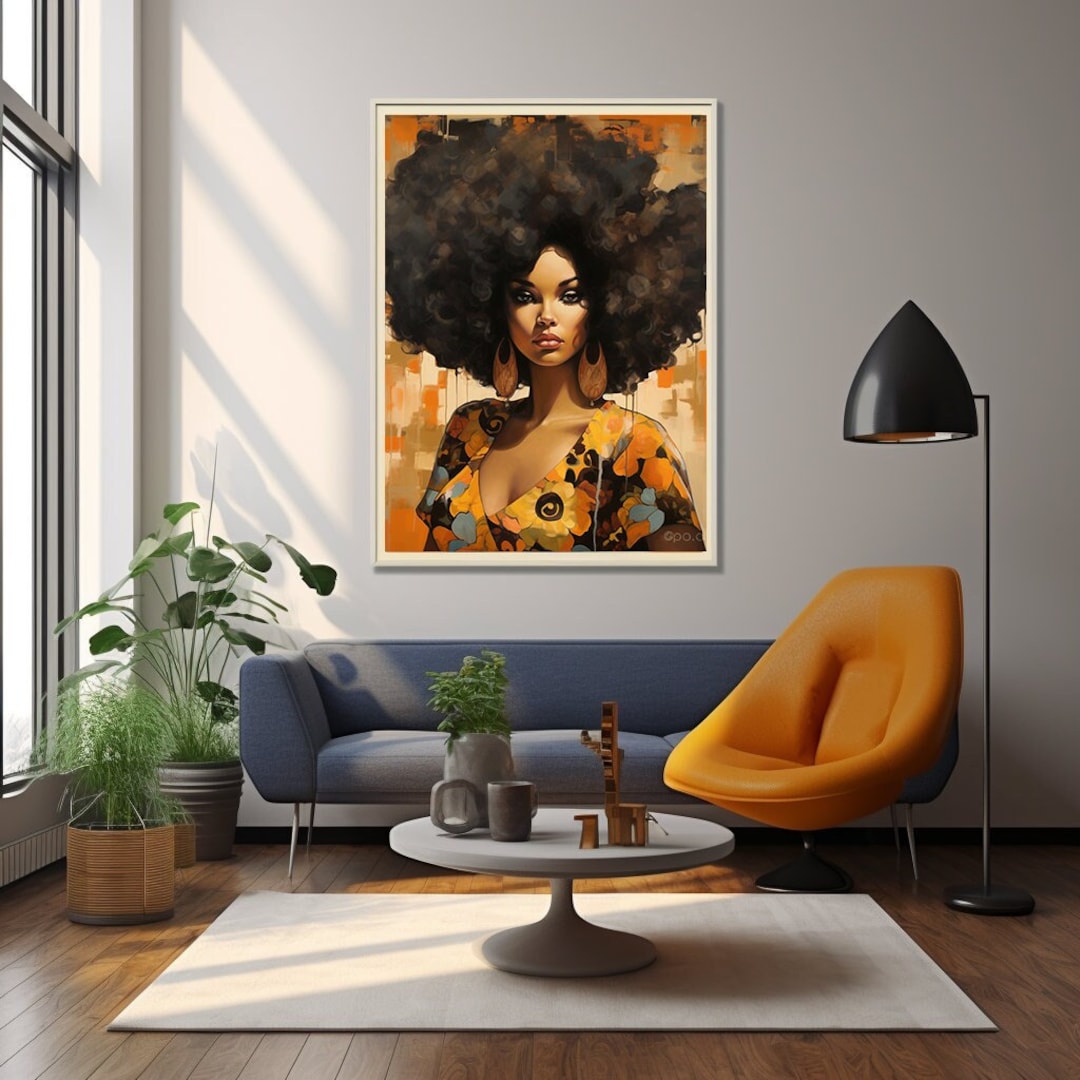 Afro Woman Print - Black Woman - Afro Woman Prints - African American Wall Art - African ...
