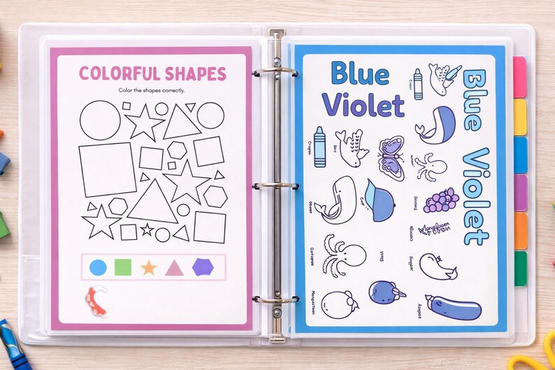 Preschool Busy Binder Printable | Colors, Shapes, Numbers, Patterns ...