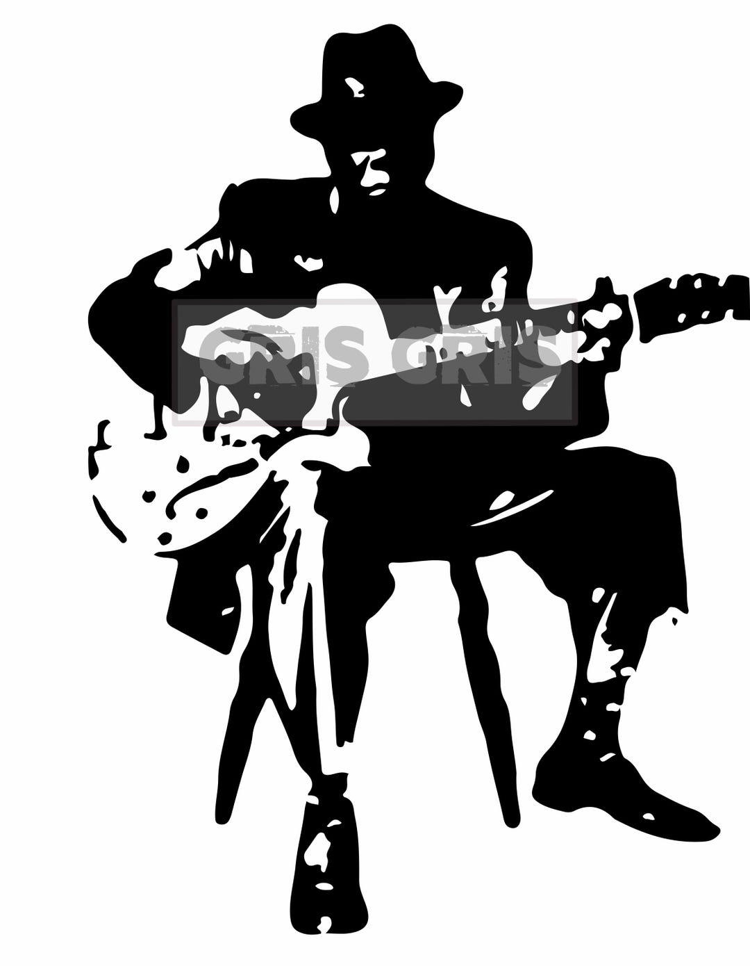 Blues Singer Playing Guitar - Svg, Png, and Pdf Files | Vector Graphic ...