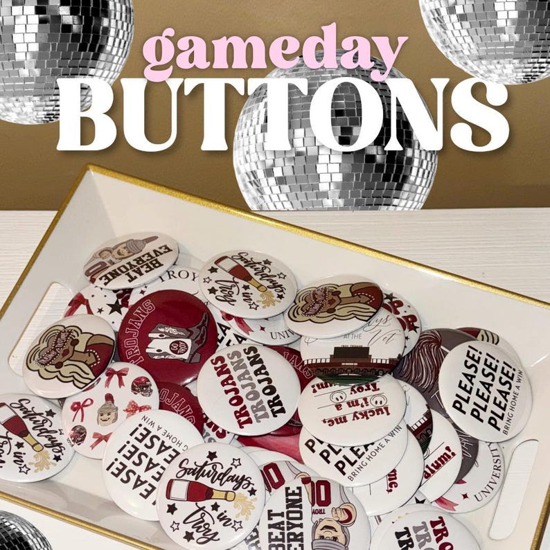 Troy Gameday Buttons - Etsy