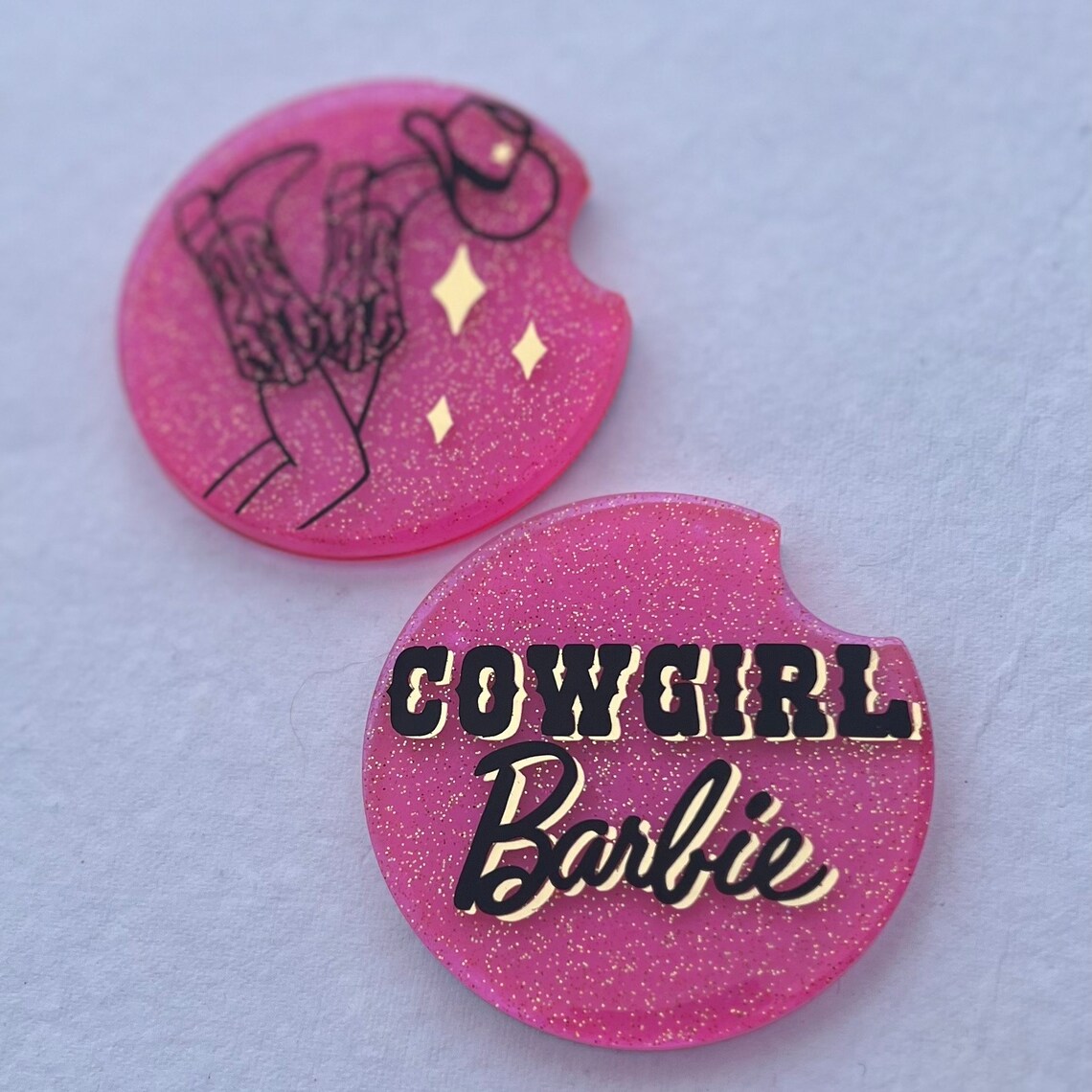 Cowgirl Barbie Car Coaster Set - Etsy
