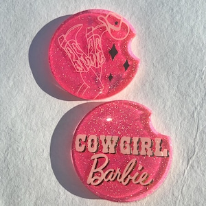 Cowgirl Barbie Car Coaster Set - Etsy