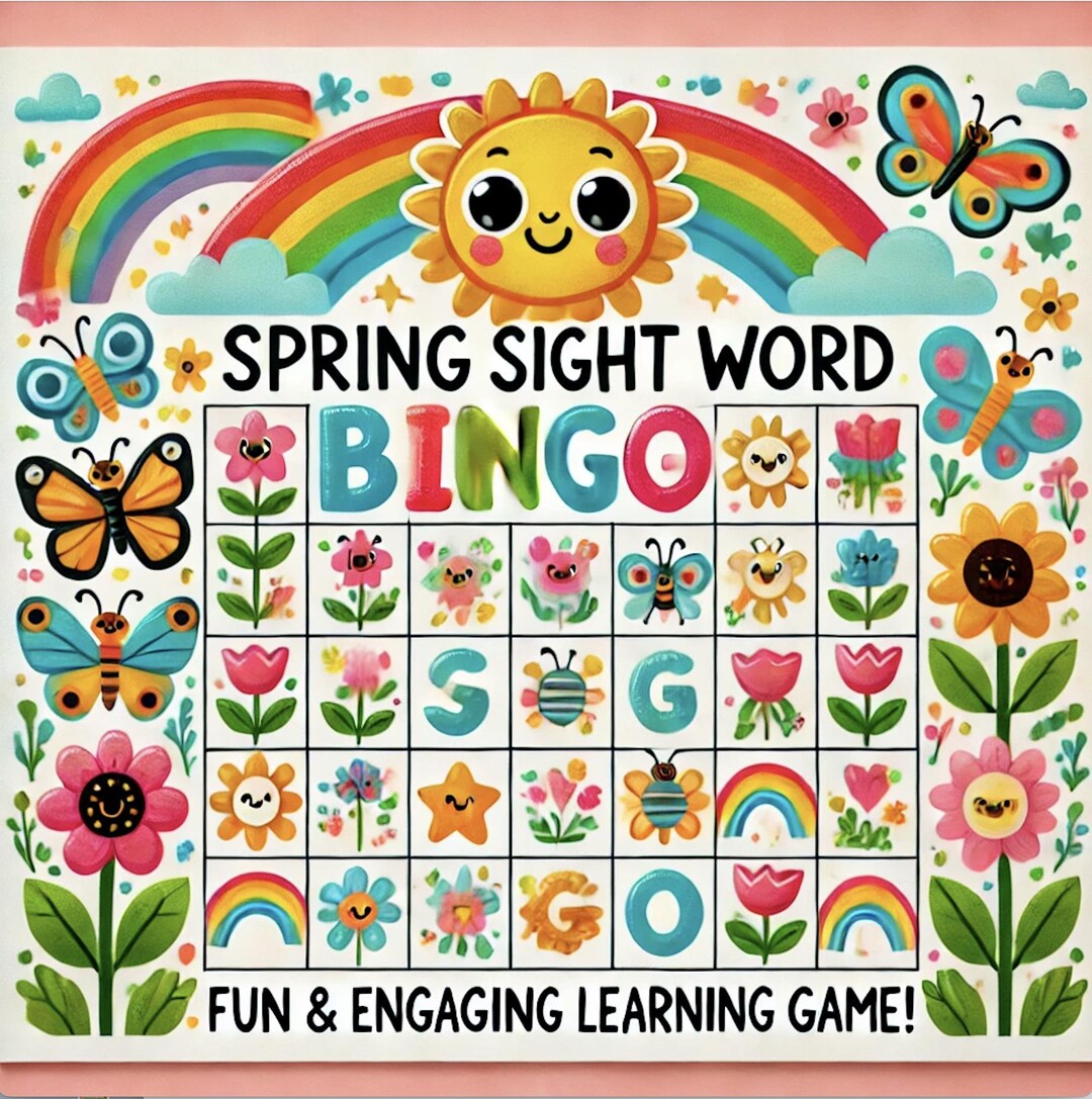 Spring Sight Word Bingo - Etsy