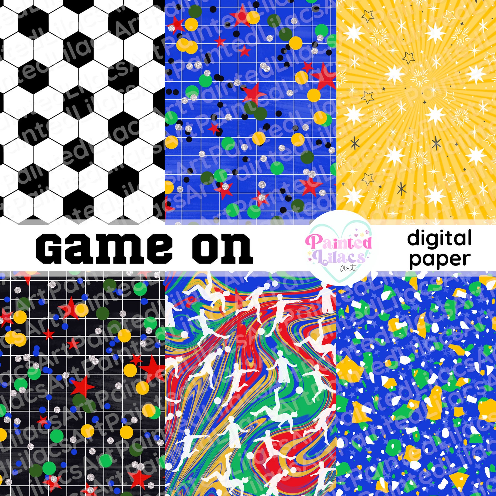Game on Digital Paper/soccer Clipart/football Clipart/soccer/planner ...