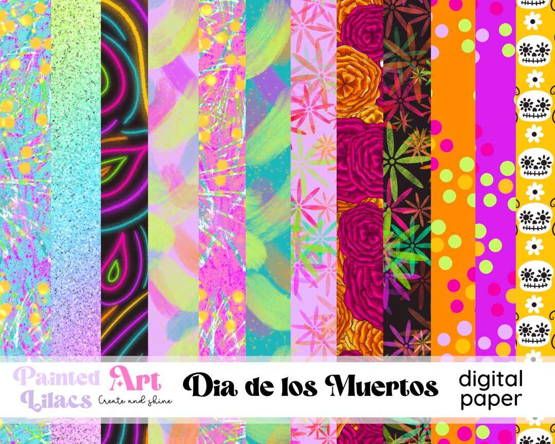 Dia De Los Muertos Digital Paper - Etsy