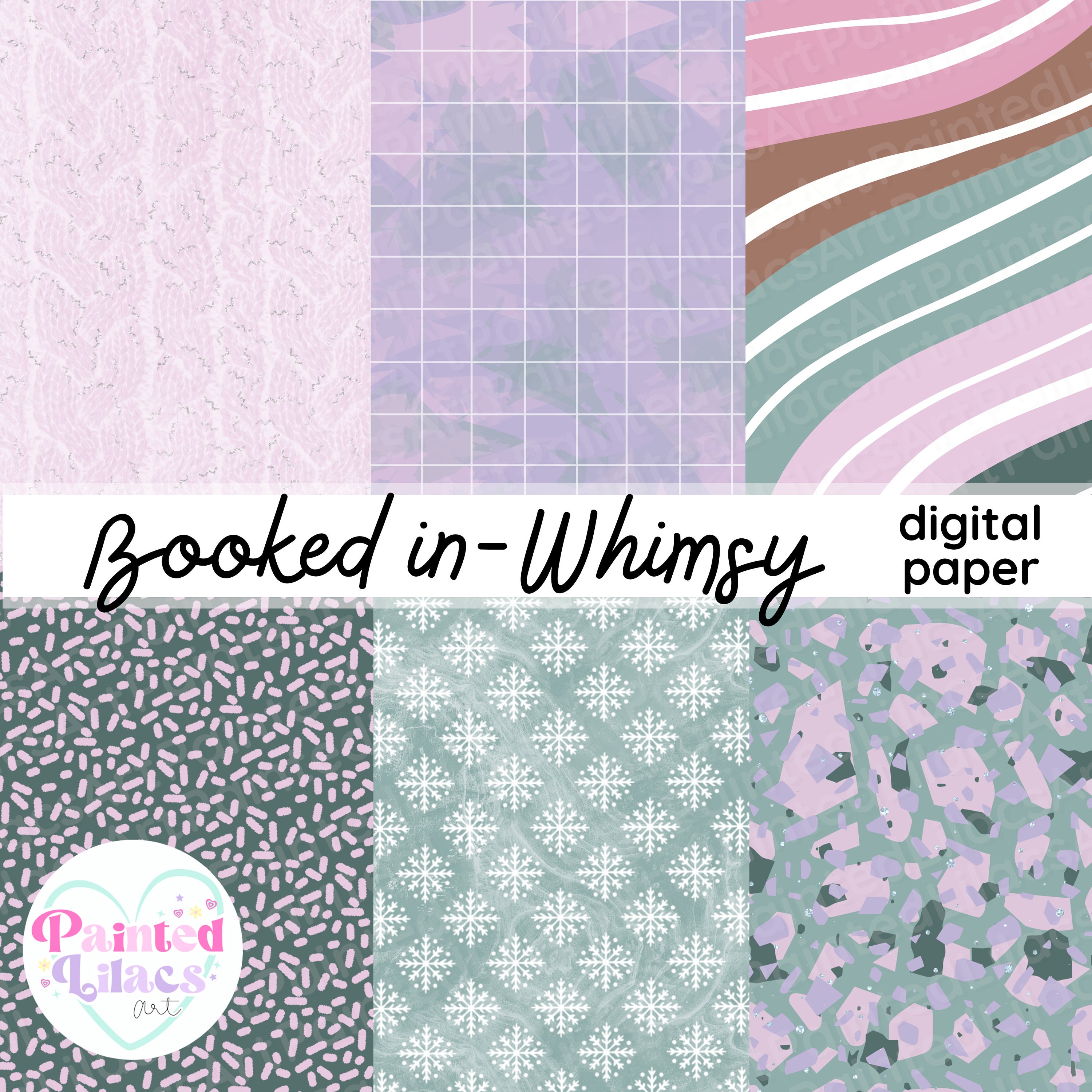Booked in WHIMSY Digital Paper - Etsy