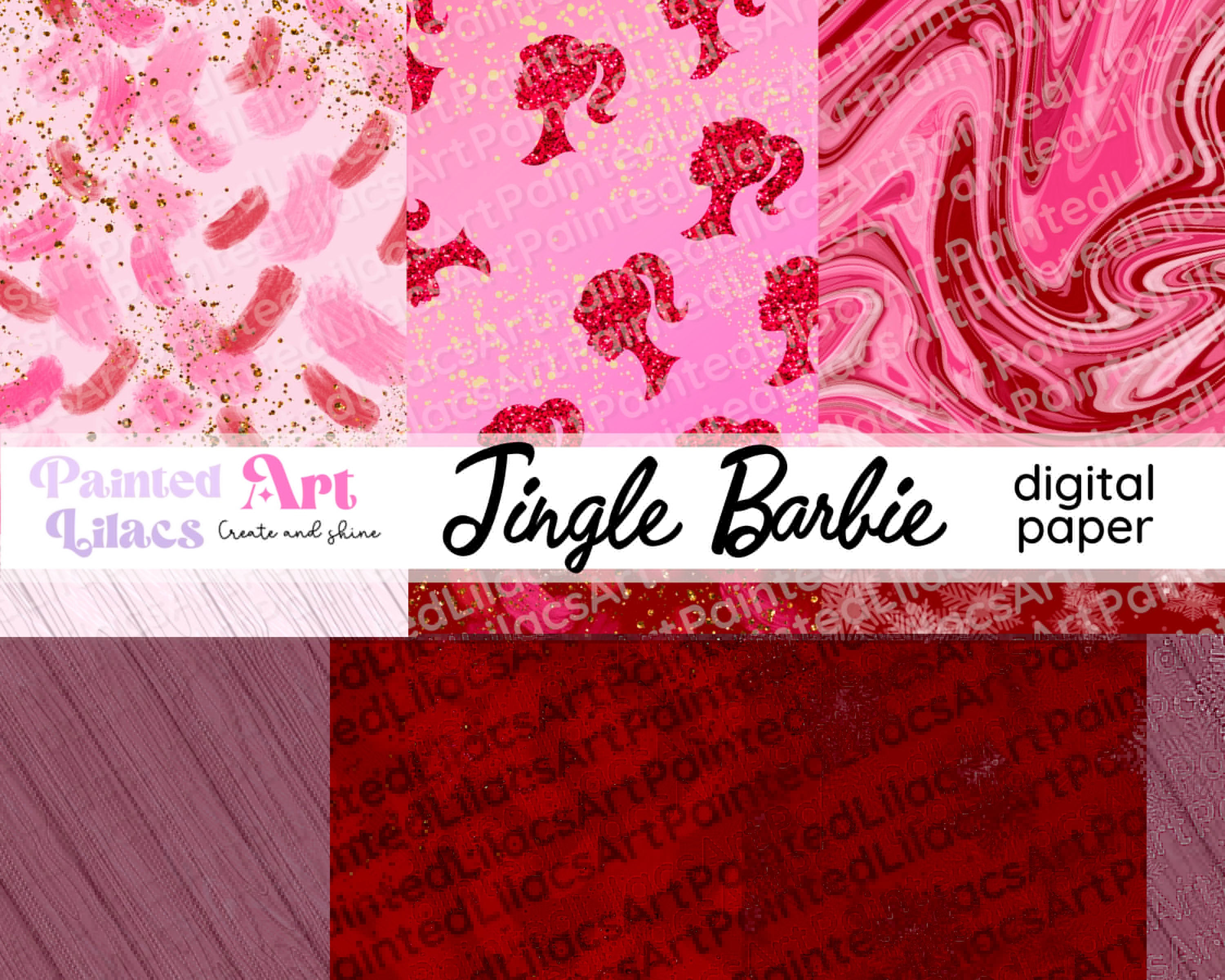 Jingle Barbie Digital Paper - Etsy