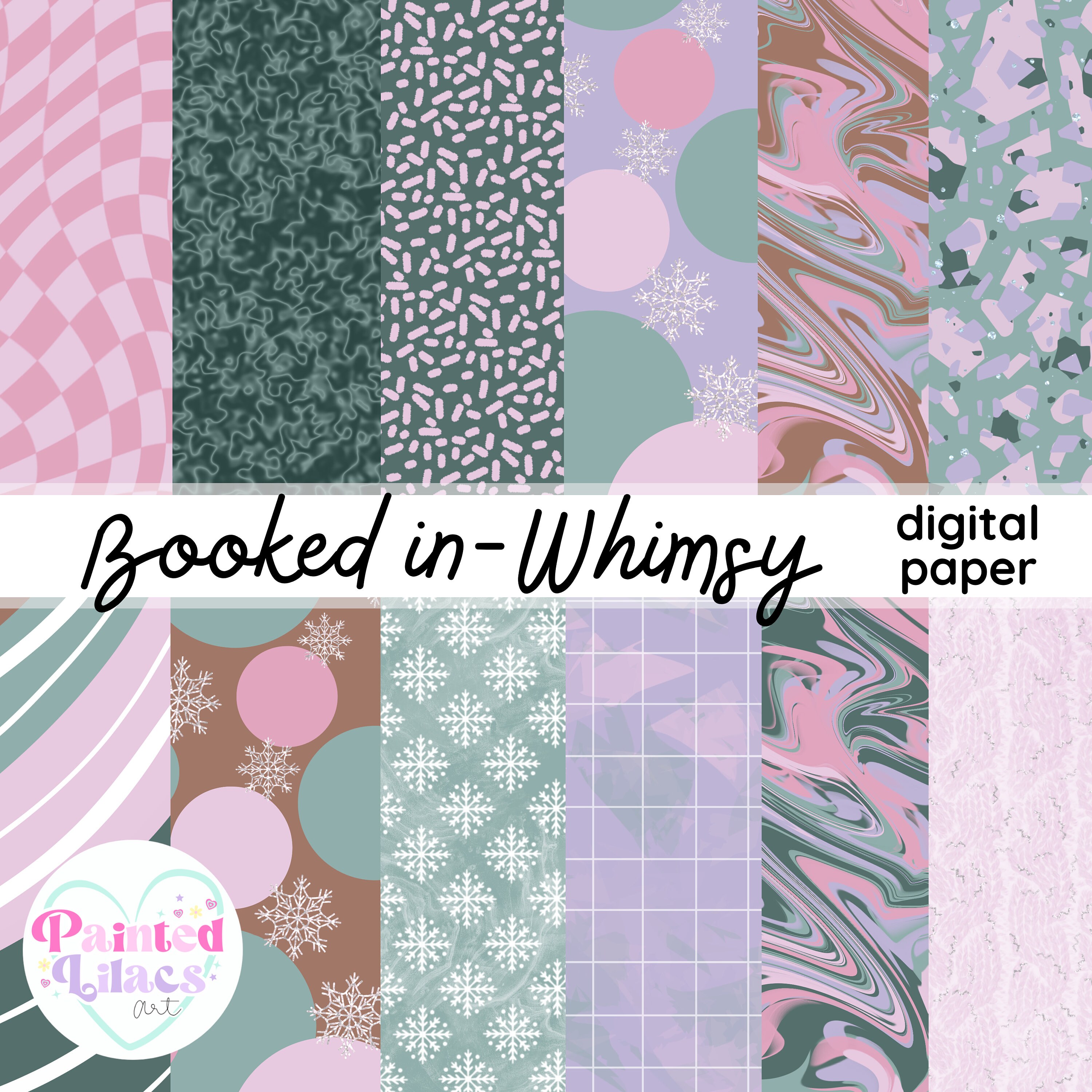 Booked in WHIMSY Digital Paper - Etsy