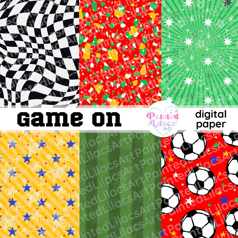 Game on Digital Paper/soccer Clipart/football Clipart/soccer/planner ...