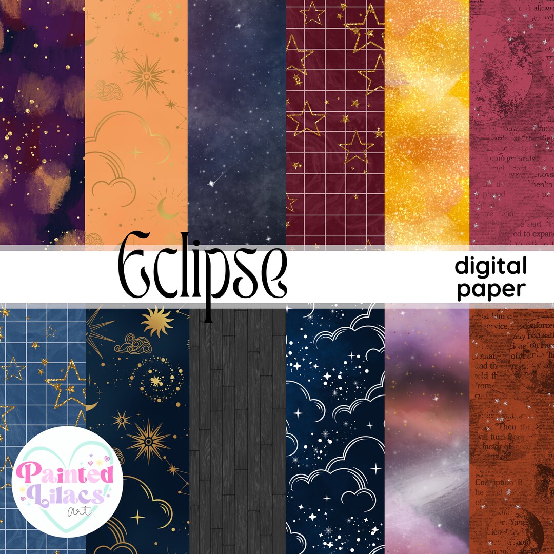 Eclipse Digital Paper/celestial Clipart/eclipse Clipart/celestial Art ...