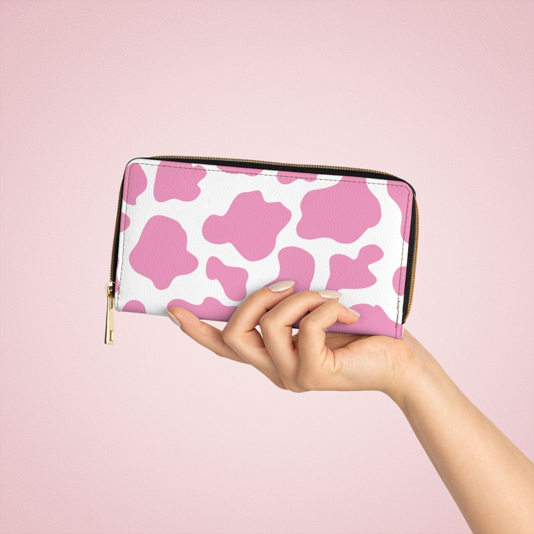 Strawberry Cow Wallet, Zipper Wallet,womens Wallet,cow Print Wallet ...