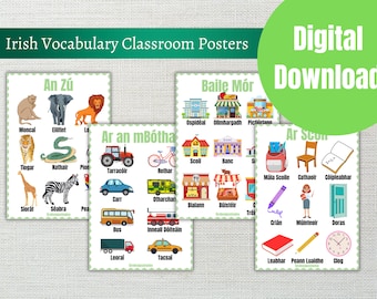 Irish Vocabulary Classroom Posters- Aesthetic Nature Poster as Gaeilge ...