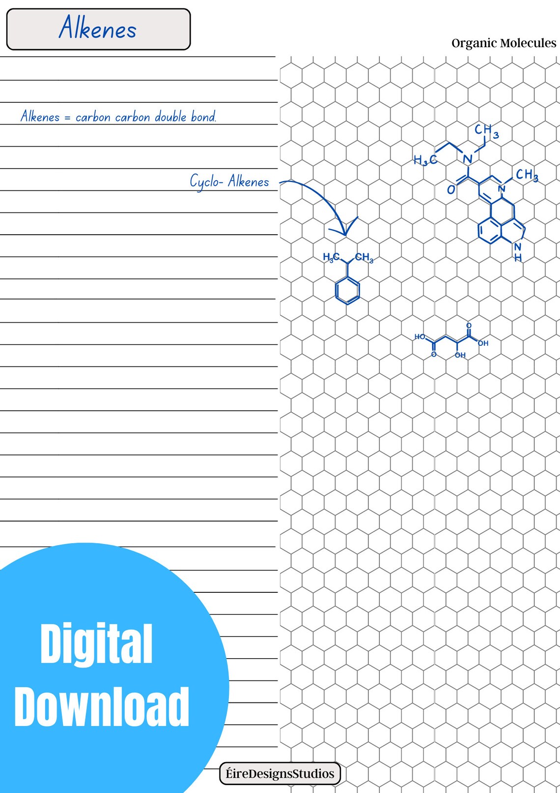 Organic Chemistry Worksheet- Organic Molecules Learning Aid- Learning ...