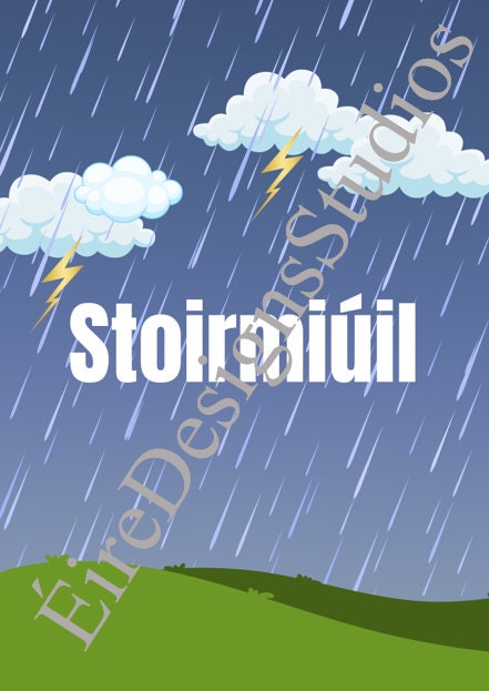 Weather Irish Vocabulary Classroom Posters- Aesthetic Posters for ...