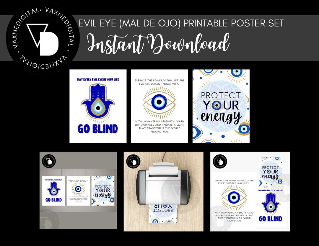 Evil Eye/mal De Ojo Poster Set [PRINTABLE/PDF] by Vaxnedigital - Etsy
