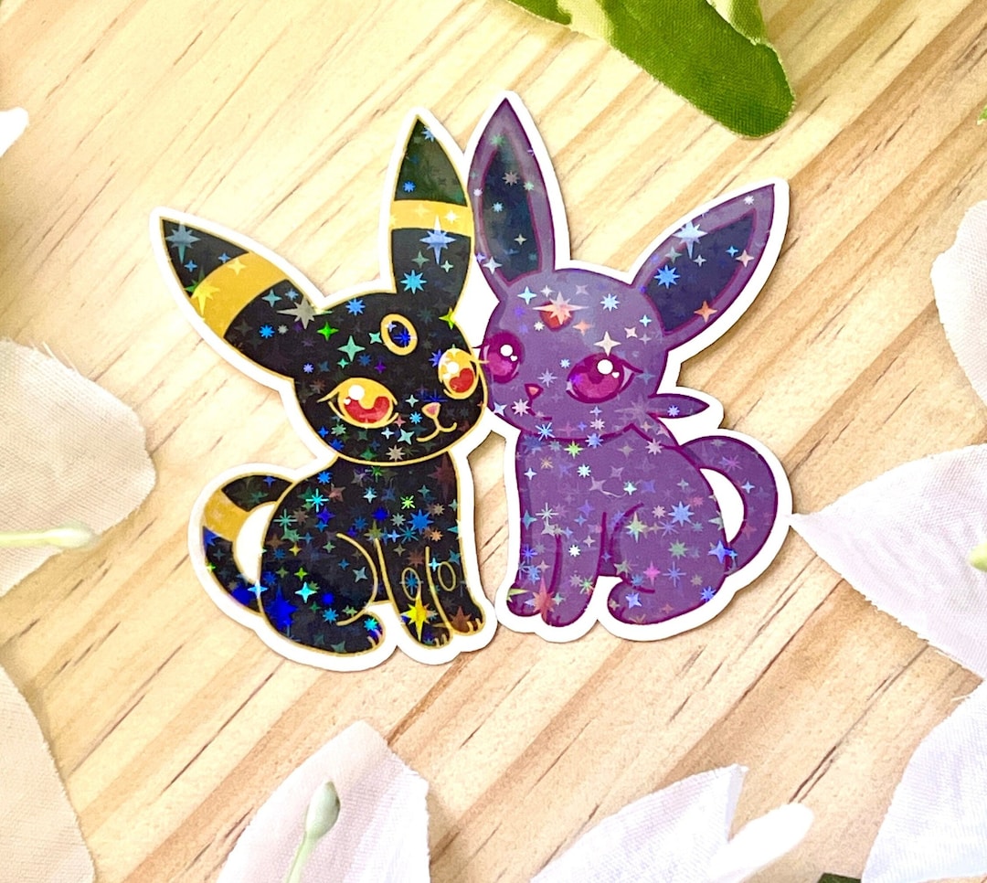 Kawaii Umbreon and Espeon Sticker Kawaii Stickers Sparkle - Etsy