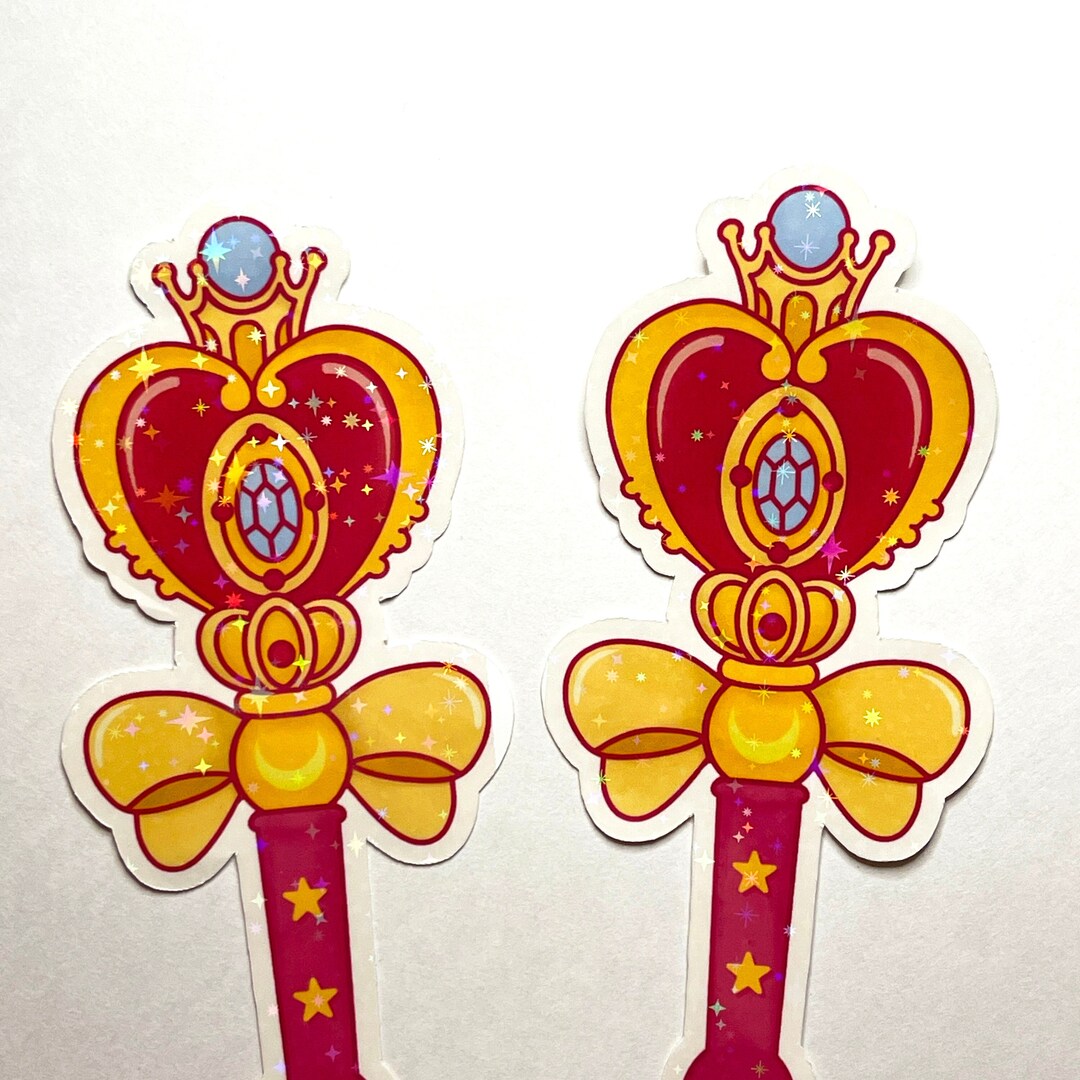 Clear Heart Scepter Sticker Sparkle Vinyl - Etsy