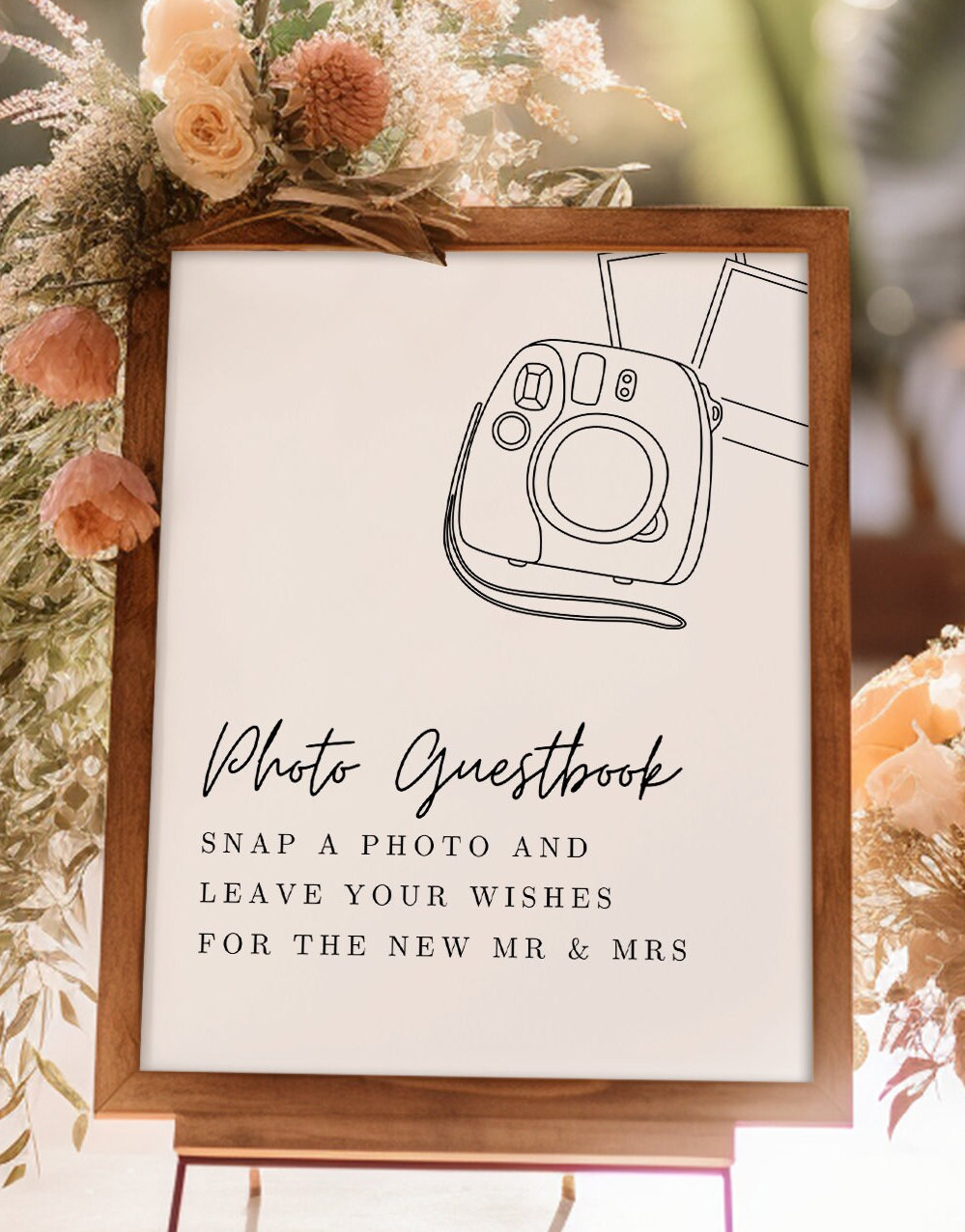 Photo Guestbook Wedding Printable Sign, 8x10 Polaroid Guestbook Sign ...