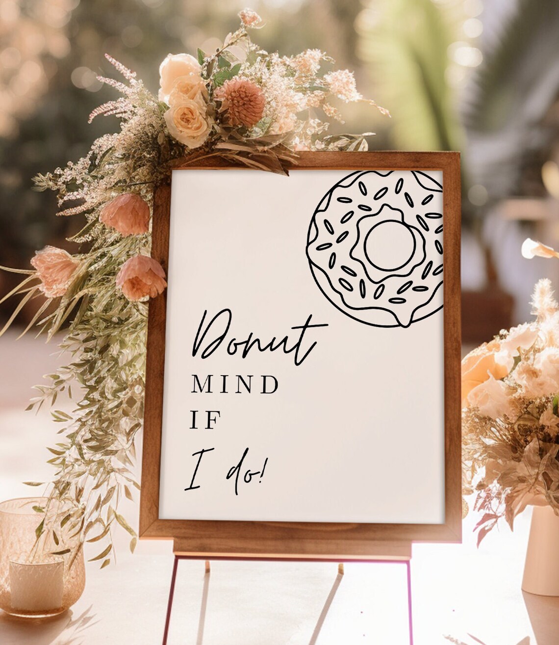 Donut Wedding Sign, 8x10 Cute Donut Wedding Sign, Donut Dessert Wedding ...